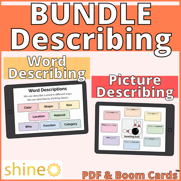 BUNDLE Picture & Word Describing – Shine Speech Activities