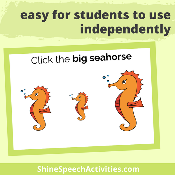 Basic Concepts Big, Medium, Small – Shine Speech Activities