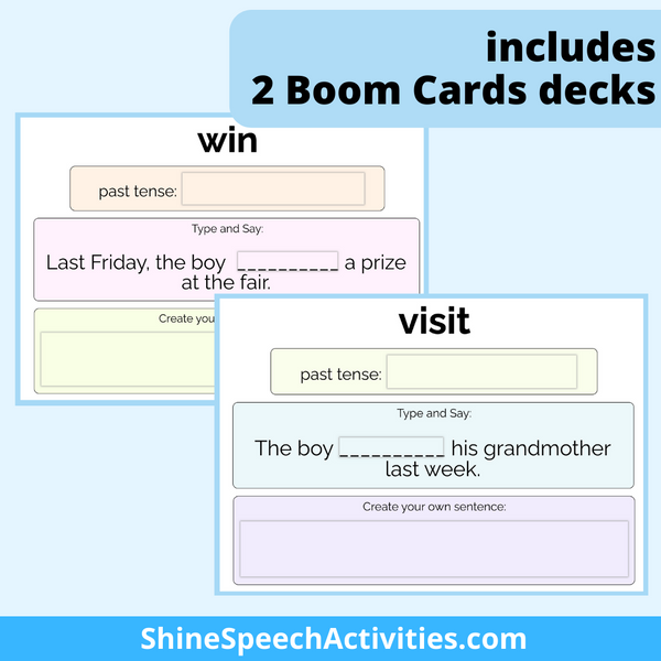 BUNDLE Past Tense Regular & Irregular Verbs – Shine Speech Activities