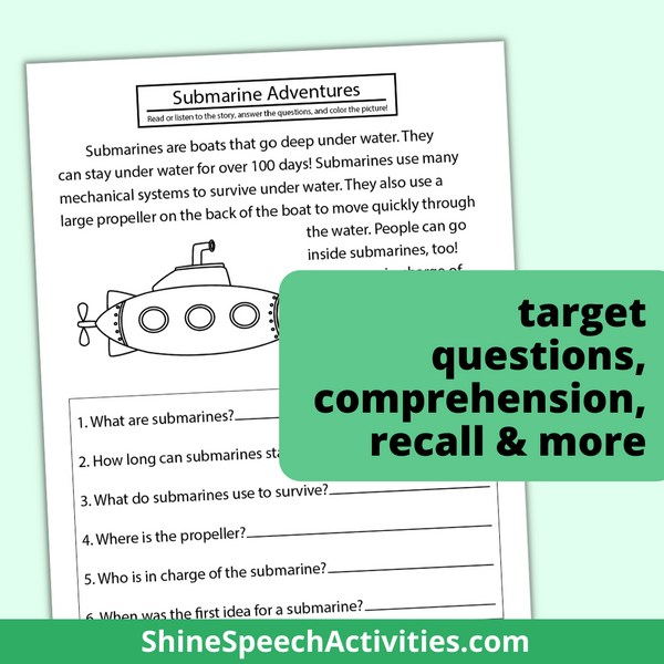 Wh- Questions & Short Stories – Shine Speech Activities