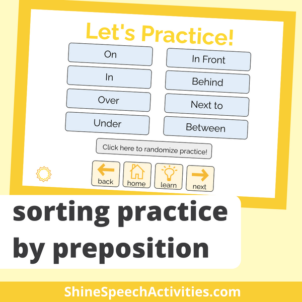 Prepositions & Spatial Concepts – Shine Speech Activities