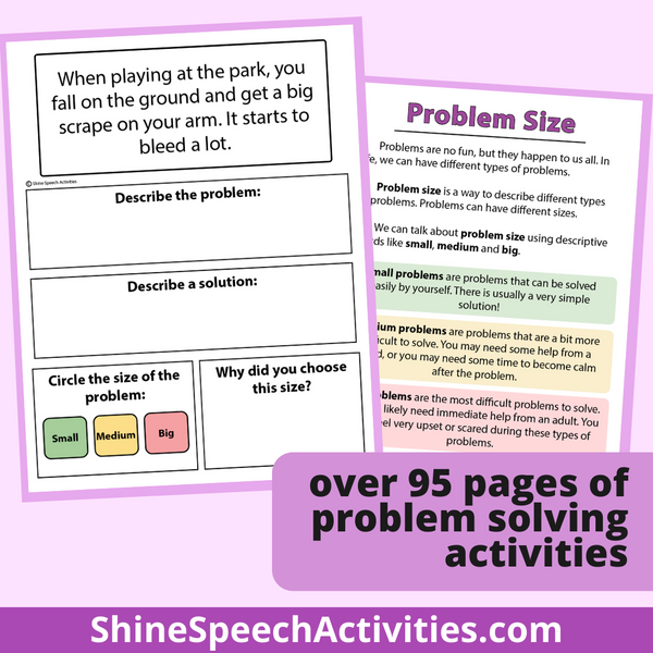 Problems & Solutions with Problem Size – Shine Speech Activities