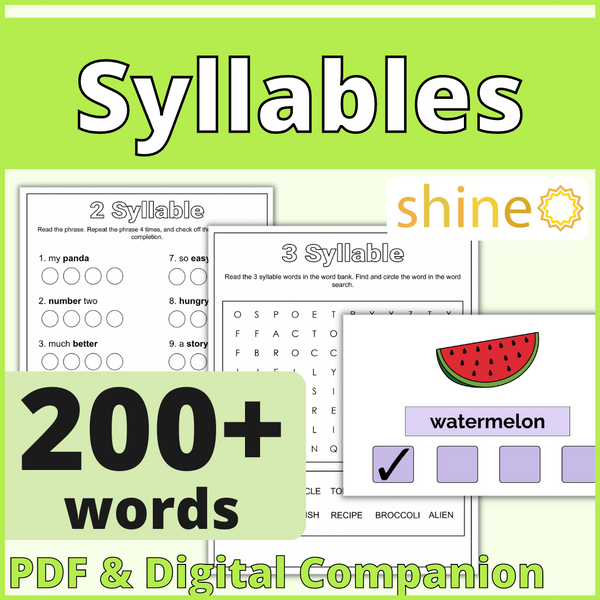 Syllables – Shine Speech Activities
