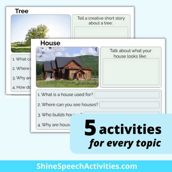 Topics & Questions – Shine Speech Activities
