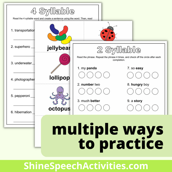Syllables – Shine Speech Activities