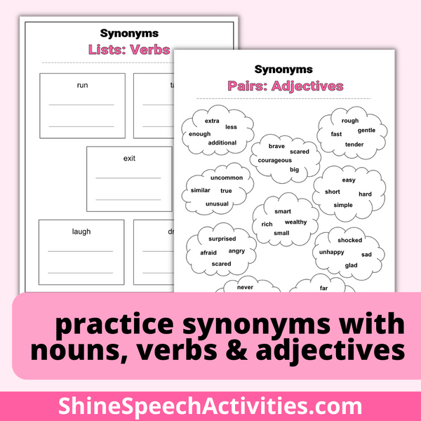 Synonyms – Shine Speech Activities