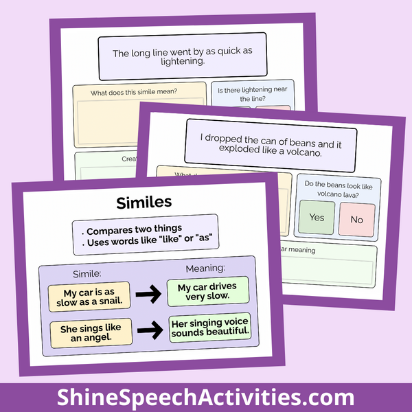 BUNDLE Figurative Language – Shine Speech Activities