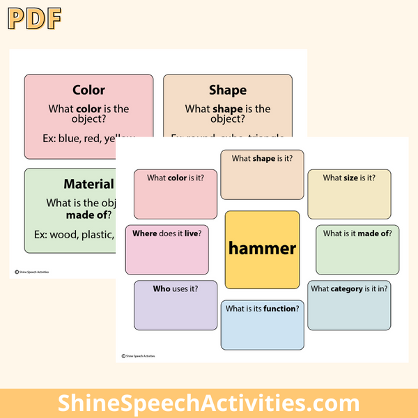 Word & Object Describing Web – Shine Speech Activities