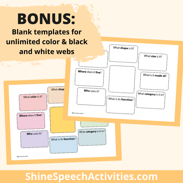 Word & Object Describing Web – Shine Speech Activities